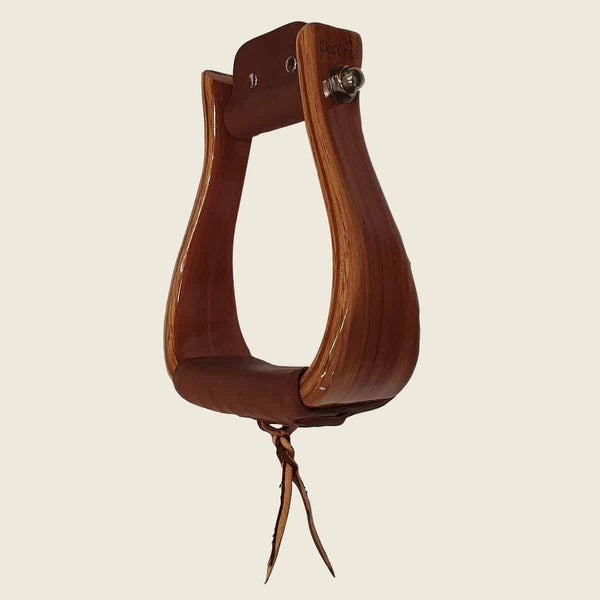 Don Orrell 2 1/2" Flat Bottom Stirrups (Red Cedar) - Bethel Saddlery